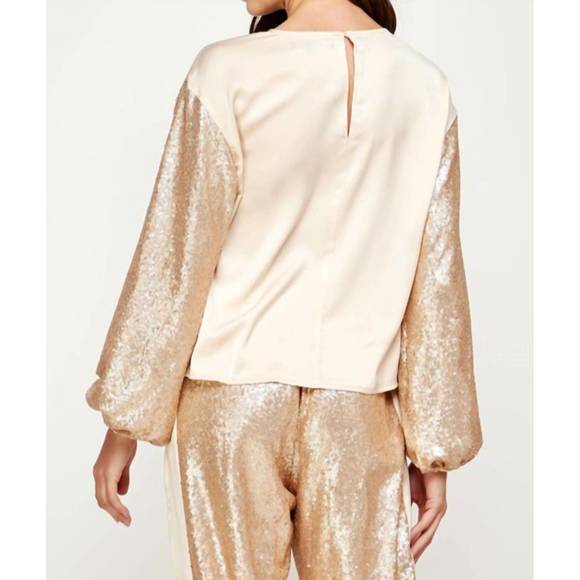 Strut & Bolt | Tops | New Strut Bolt Satin Blouse With Sequins Contrast ...